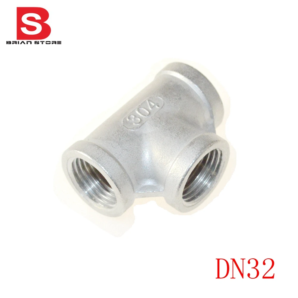 DN32 1 1/4" Female thread Three TEE Joint Pipe Connection 304 Stainless Steel connector Fittings ...
