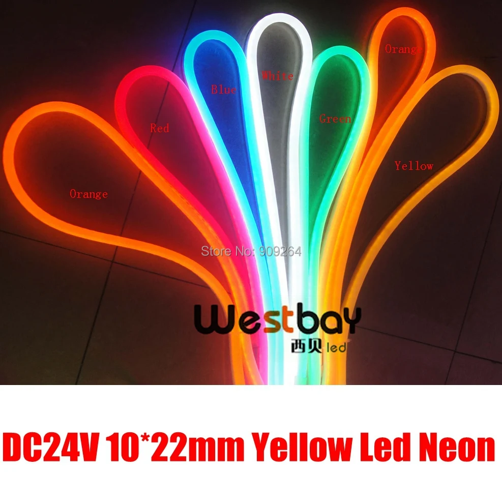 Mini yellow 24V led neon to outside decoration lights, flexible, easy ...