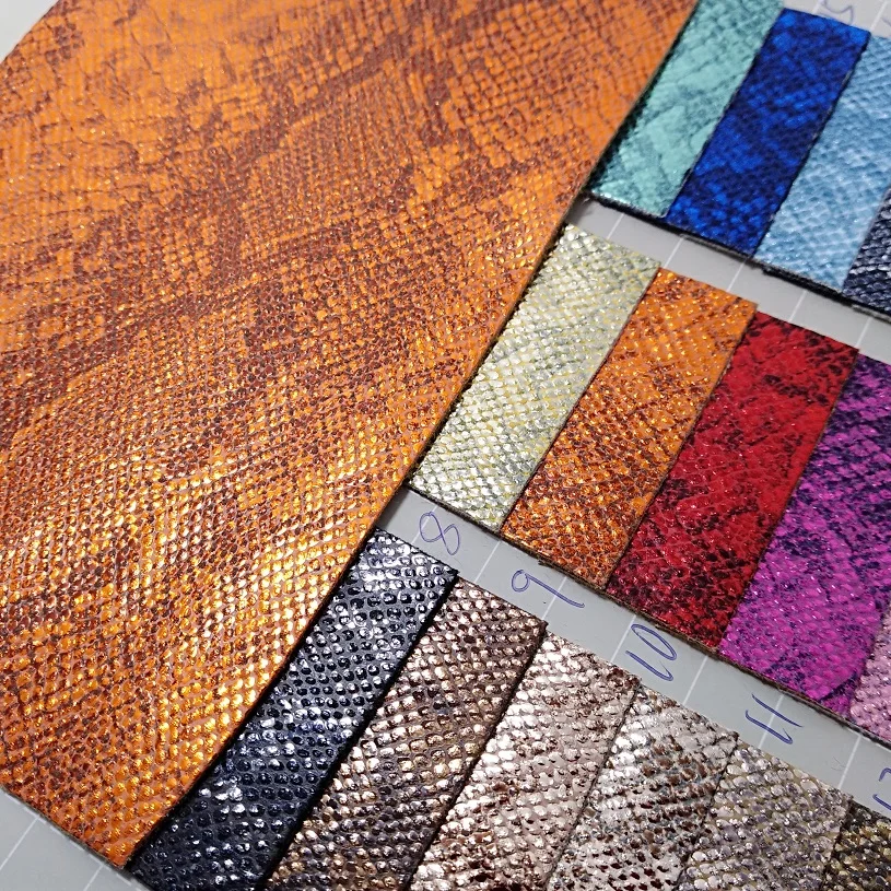 Metallic Snake Leather, PU Leather Fabric with Matching Backing P1725 ...