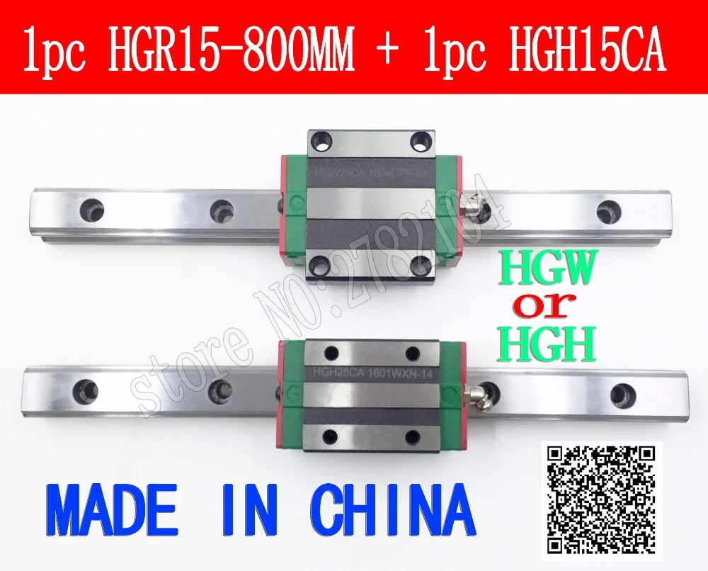 New Linear Guide Rail Hgr15 800mm Long With 1pc Linear Block Carriage ...