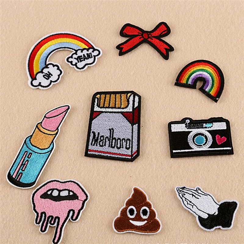 9pcs Cute Embroidery Sew On Iron On Patch Badge Bag Hat Jeans Dress