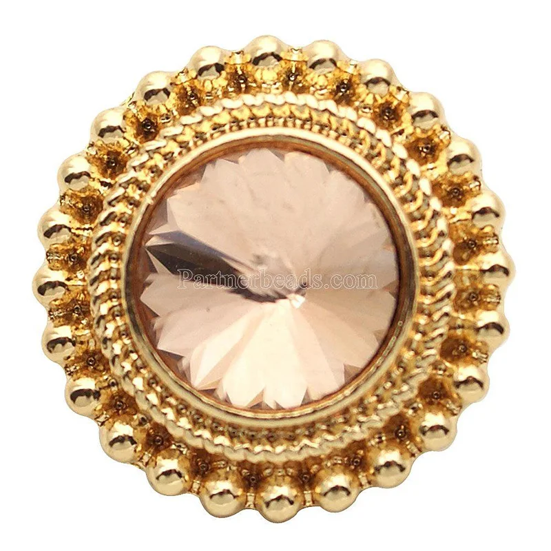 PARTNERBEADS Fashion Round Champagne Gold Snap Jewelry For Women 20mm ...