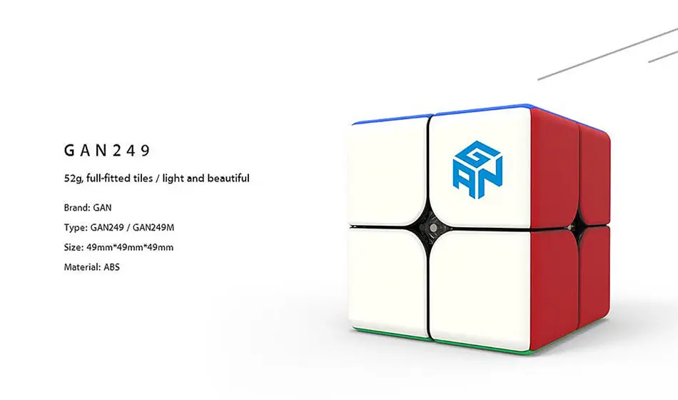 Gan249 2x2 магический скоростной куб без наклеек GAN 249 V2M головоломка Карманный Куб Красочные ...