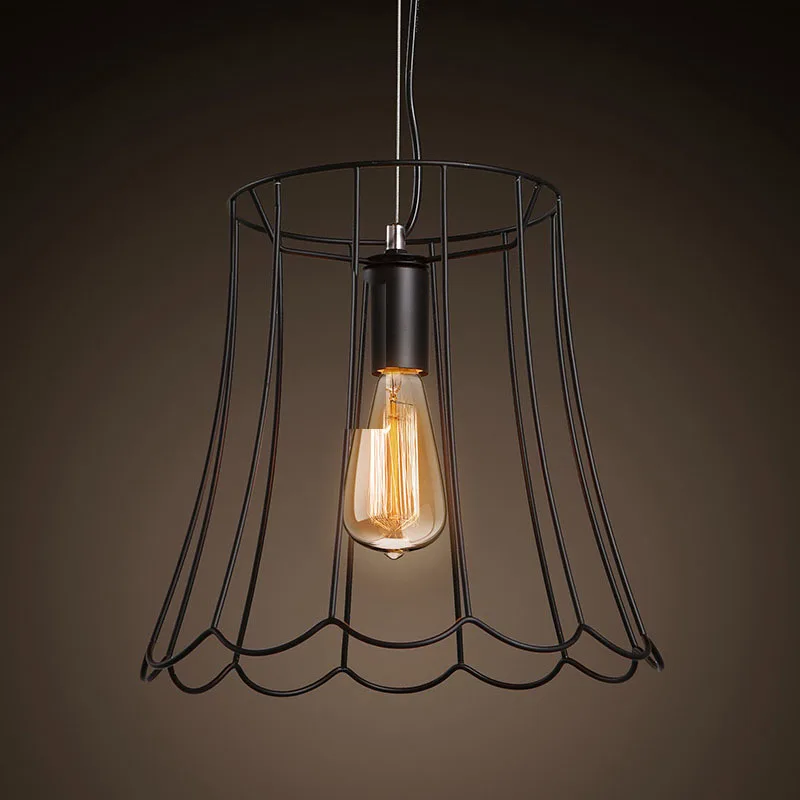 Retro-Antique-Vintage-American-Country-Wrought-Iron-Edison-led-Pendant ...