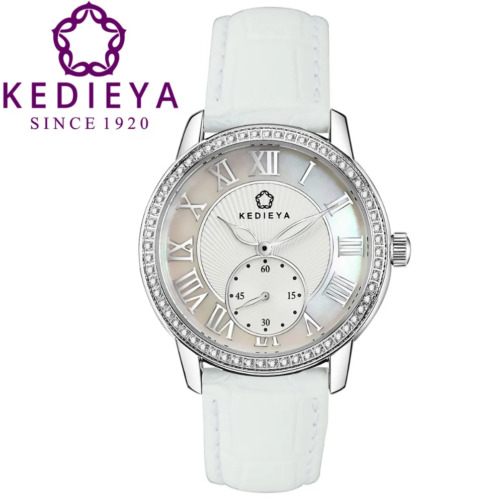 Kedieya 4colors Genuine Leather Zircon Diamond Mosaic Small Second Dial
