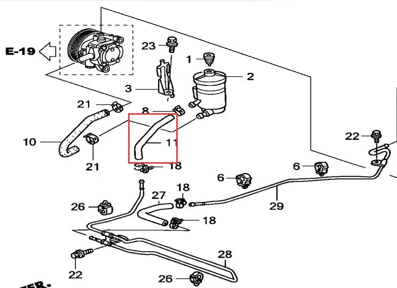 Zuk Мощность руля масляный бак шланг трубы для Honda Accord 2003 2004 ...