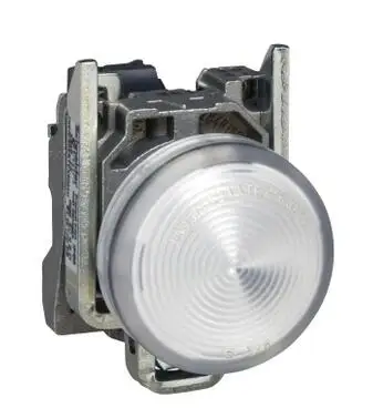 XB4BVB1 = ZB4BVB1 + ZB4BV013 Pilot light, metal, white, Ø22, plain lens ...