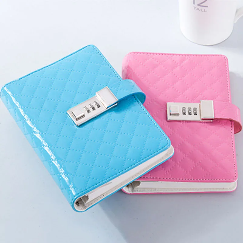 A6 Faux Leather Password Lock Notebook Dokibook Planner Organizer Loose ...