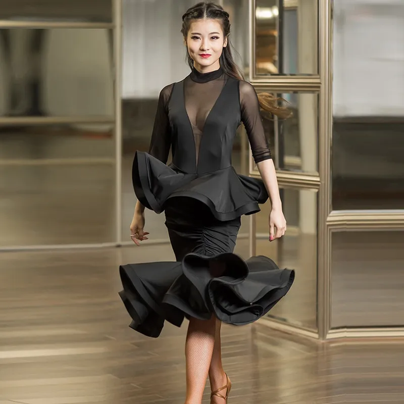 red latin dance dress fringe women latin dress dancing clothes ...