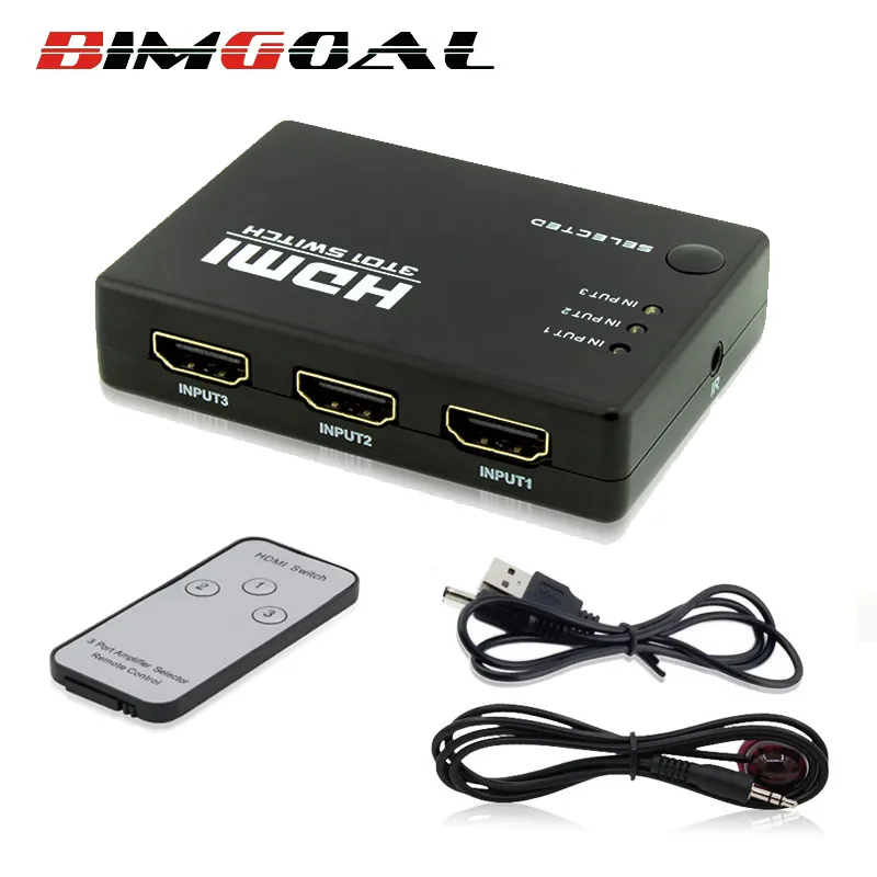 Hot Sale 1080P 3 input to 1 output HDMI switcher HDMI switch Hub ...