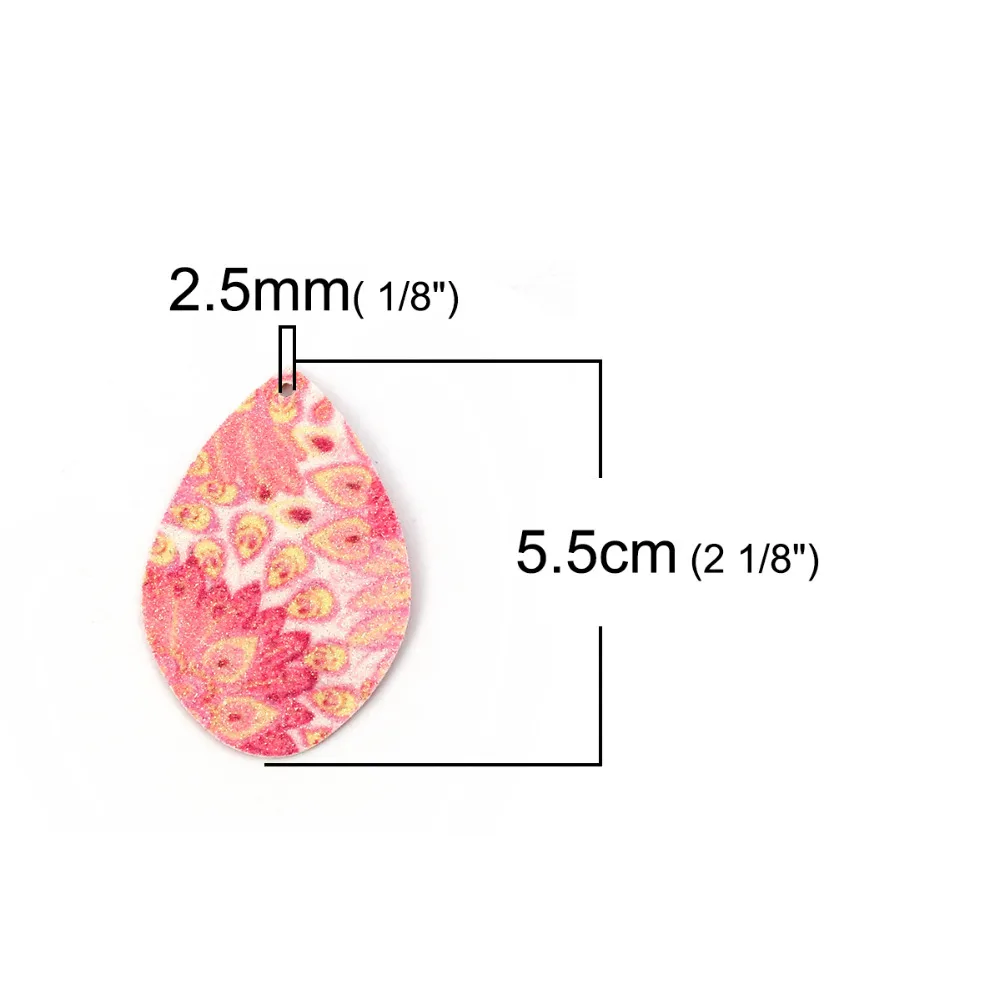 DoreenBeads из искусственной кожи кулон в форме капли воды синий ...