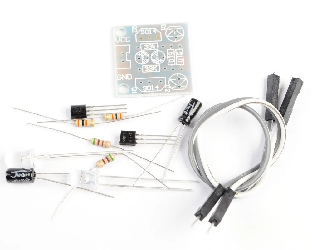 Electronic DIY Kit 5MM LED Simple Flash Light Circuit Simple flashing ...