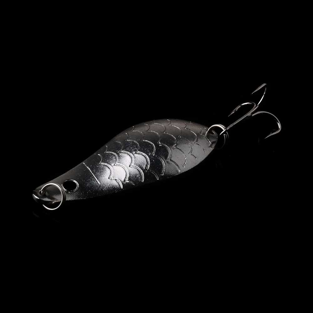 1pcs Metal Spinner Spoon Fishing Lure Hard Baits Gold /Silver Sequins ...