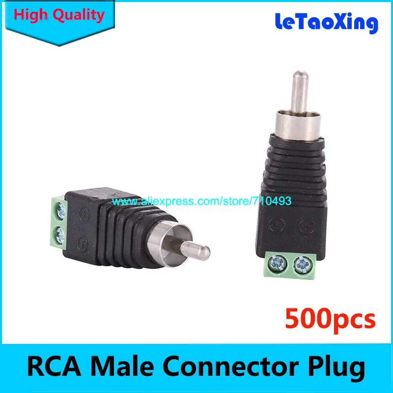 500pcs RCA MF to terminal Block, RCA Male connector RCA plug to 2pin ...
