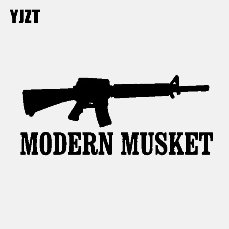 YJZT 16.5CM*6.8CM Funny MODERN MUSKET Gun Vinyl Car Sticker Decal Black ...
