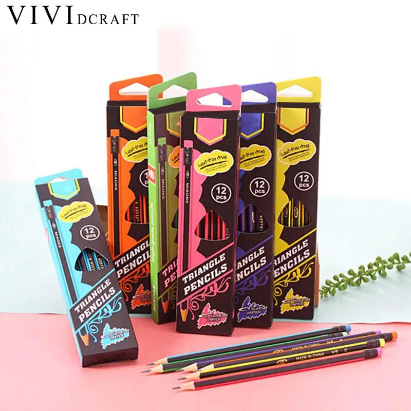 Vividcraft 12 pcs/set Office & School Pencil Wooden Pastel Pencil Color ...