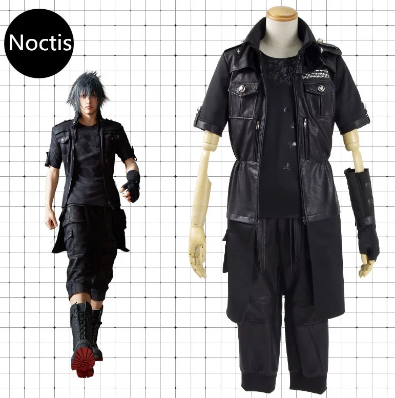 Final Fantasy 15 The King Noctis Cosplay Costume Outfit PU Leather ...