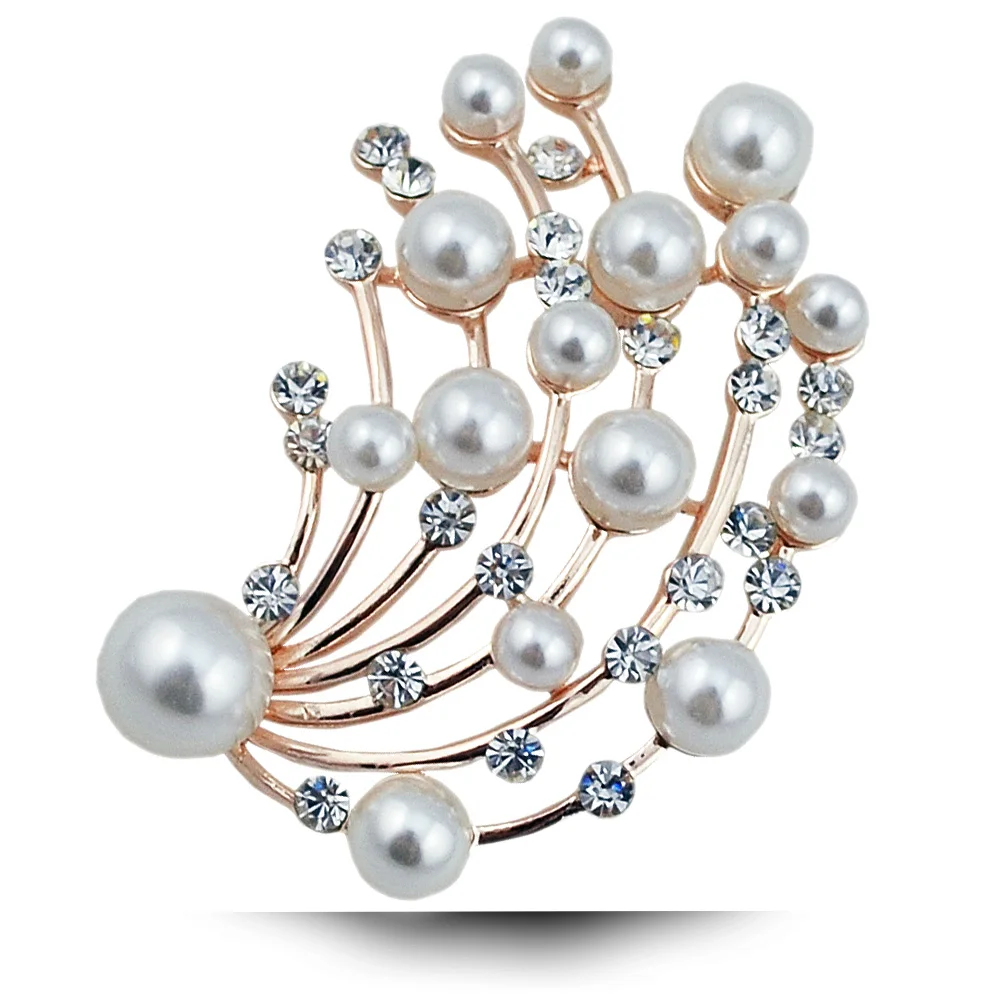 Buy B018 Pearl Pin And Brooch For Women Gold And