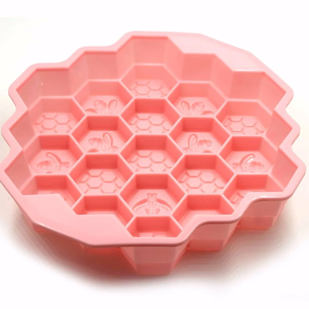 Honey Comb Honey Mold Silicone Cake Pan Comb Bees Soap Mould 19 Cell ...