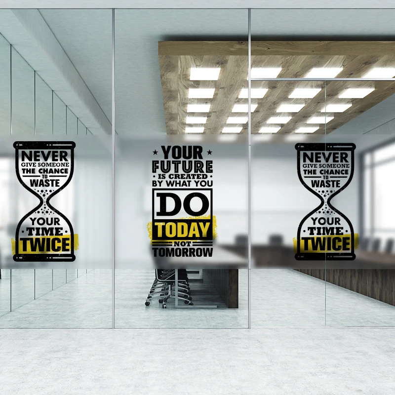 Creative Alphabet Hourglass Glass Film Window Sticker Transparent ...