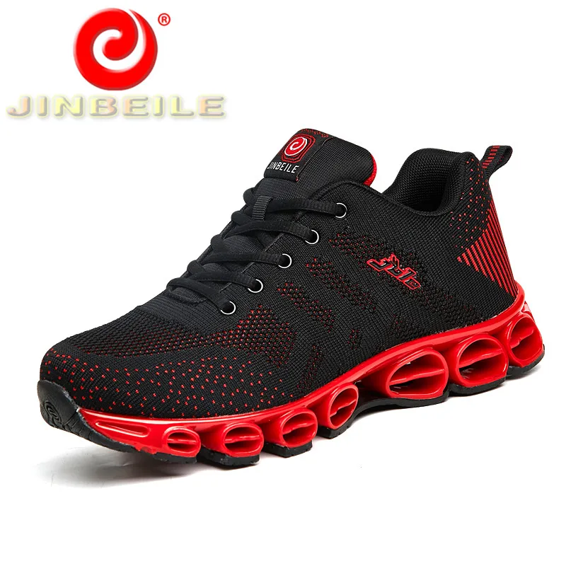 JINBEILE Unique Design Men Running Shoes Mesh Upper Breathable Men ...