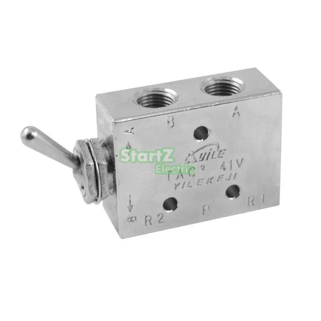 Silver Tone Air Pneumatic 2 Position 5 Way Toggle Switch Valve TAC2 41V ...