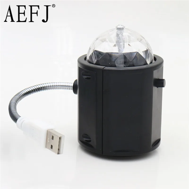 USB Mini RGB Stage light Unique 2 in 1 LED Auto Rotating Party DJ Disco ...