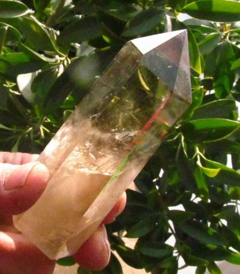 00593 AAA NATURAL CITRINE SMOKY QUARTZ CRYSTAL POINT Healing Bronze ...