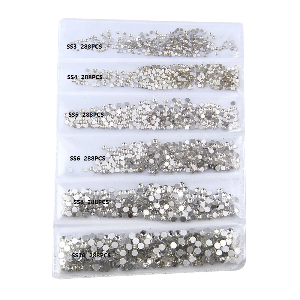Super-Shiny-1440PCS-SS2-Zu-ss10-Nicht-Hotfix-strass-Klar-Kristall-Farbe ...