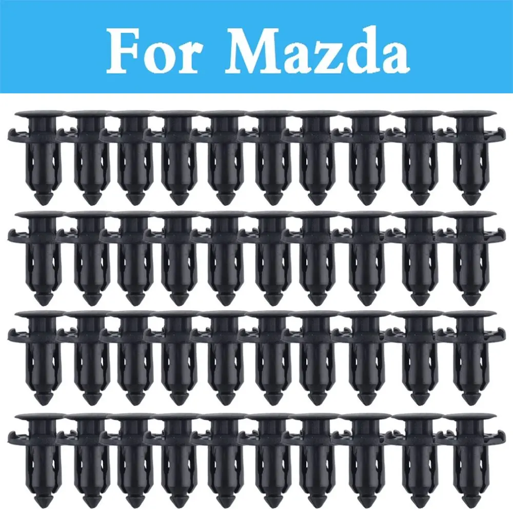 50pcs 9mm En Plastique Vis Rivet Push Fit Panneau Garniture Clips ...