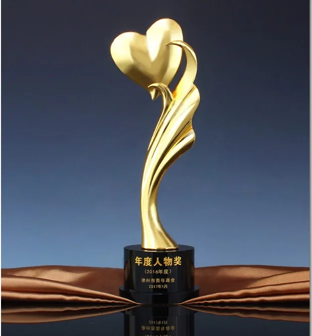 High quality!DIY High end heart shaped love dedicated trophies metal ...