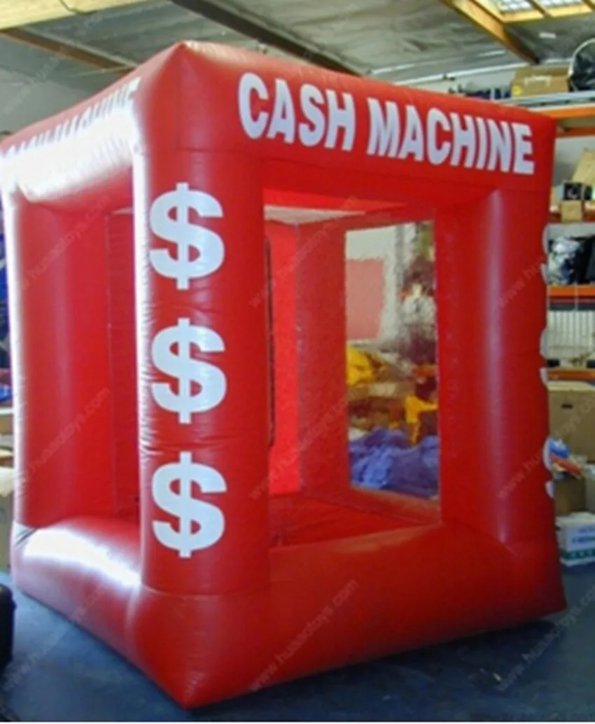 Hot sale Red Color Inflatable Money Machine Cash Cube Money Booth for ...