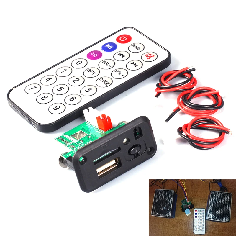 USB Amplifier Speaker Audio Board With Remote Control Wire Mini 5V MP3 ...
