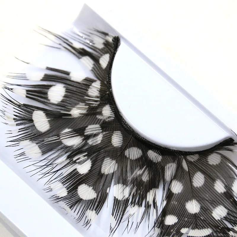 YOKPN Black Feather False Eyelashes Fashion Exaggerated Fake Eyelashes ...