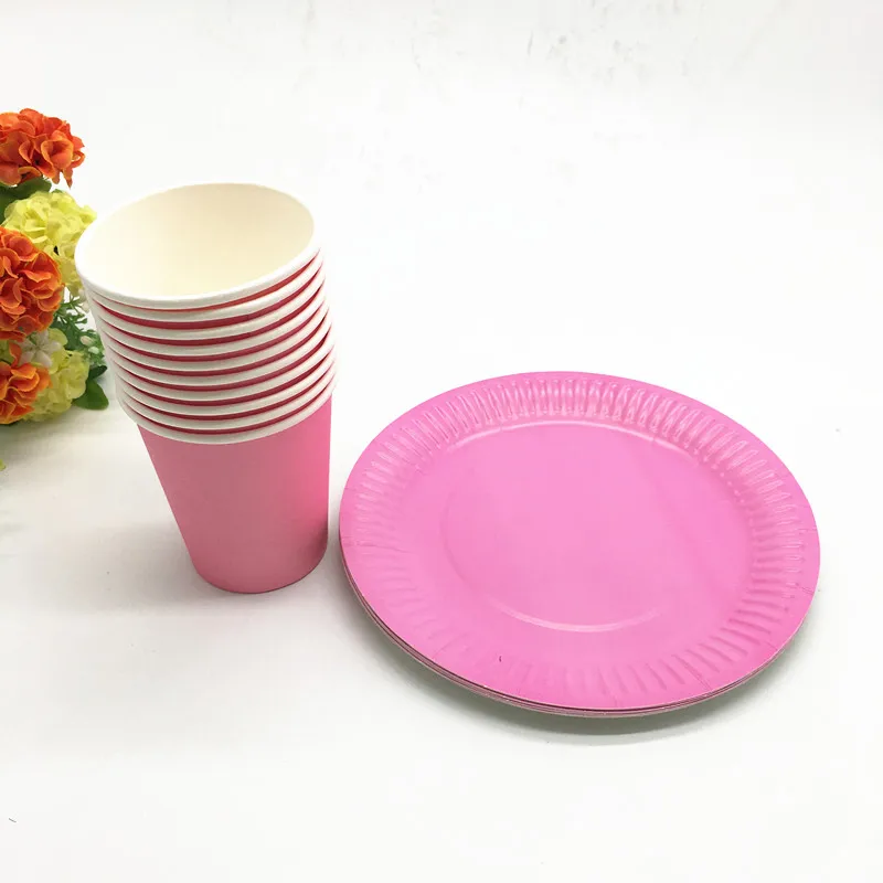20pcs lot Pink Color Plates Cups Baby Shower Party Supplies Pink Theme 20pcs-lot-pink-color-plates-cups-baby-shower-party-supplies-pink-theme