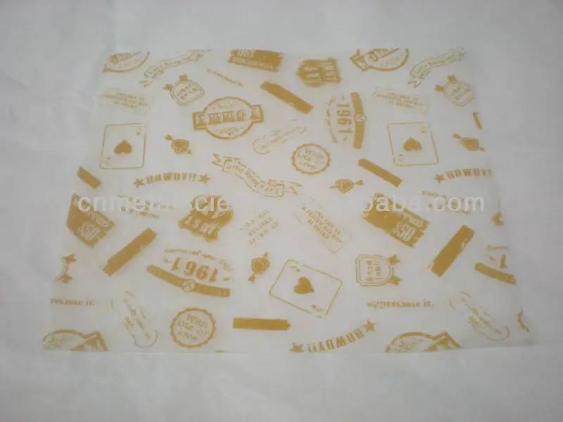 25cm*21.8cm 40gsm food grade colored Wax Paper with competitive price ...