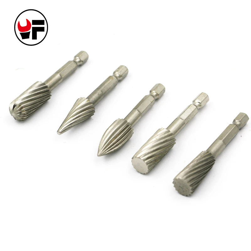 5PCS 1/8" 1/4" Electric Grinder Rotary Burr File Set Rotate Graver ...