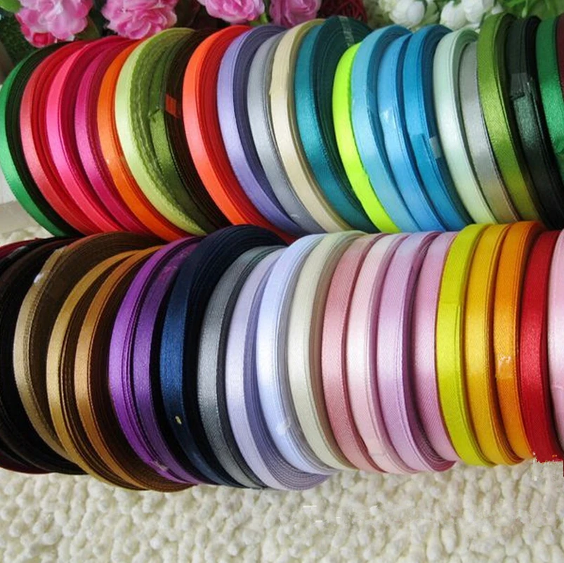 50M-Roll-Double-Face-Satin-Ribbon-10mm-Solid-Color-Ribbon-For-Handmade ...