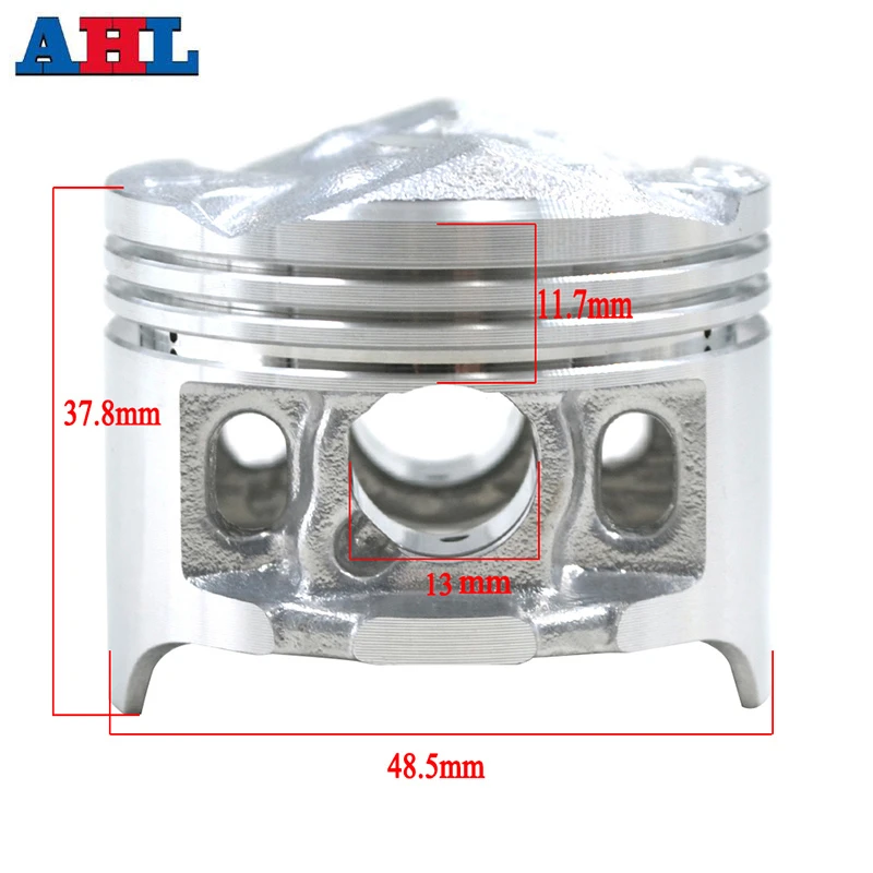 Motorcycle Engine Cylinder Bore Size 48.5 ~ 49.5 Mm Piston & Rings For ...