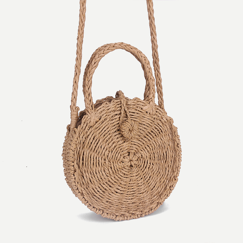 Woven Round Straw Crossbody Bag