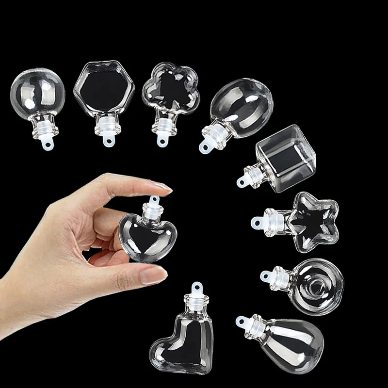 Mini Glass Bottle Pendant Rubber Lid Necklace for Wedding Gifts Empty ...