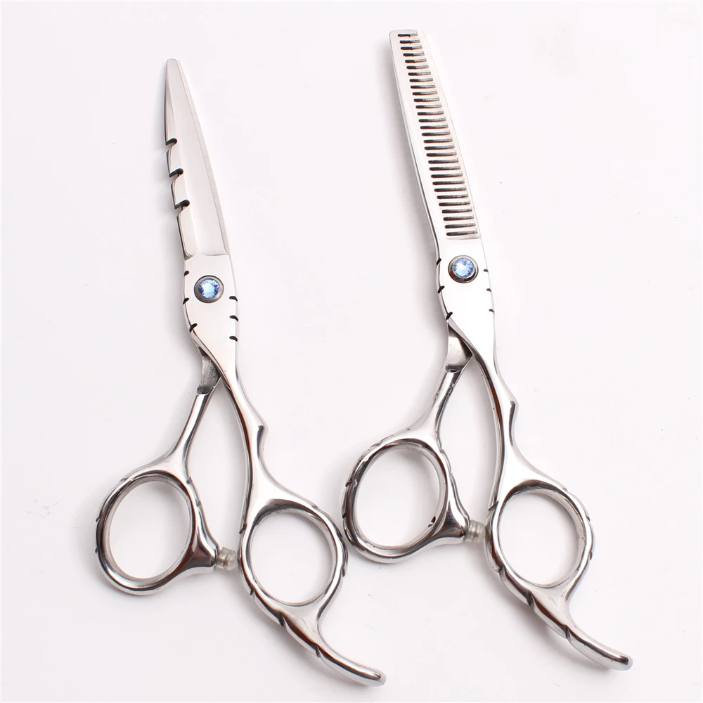 6" 17.5cm Japan Engraving Logo Silver Thinning Scissors Cutting Shears ...