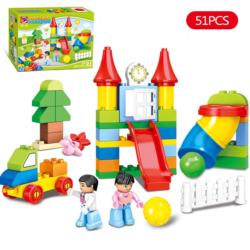 51Pcs-Large-Particles-Duploed-Pipeline-Paradise-Building-Blocks ...