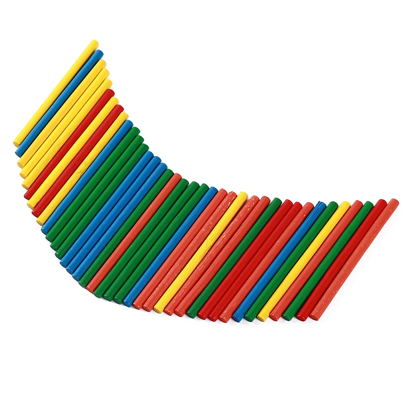 100pcs Colorful Bamboo Counting Sticks Mathematics Montessori Teaching ...
