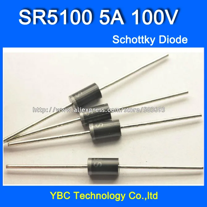100 unids/lote SR5100 5A/100V diodo Schottky|diode tube|diode ...