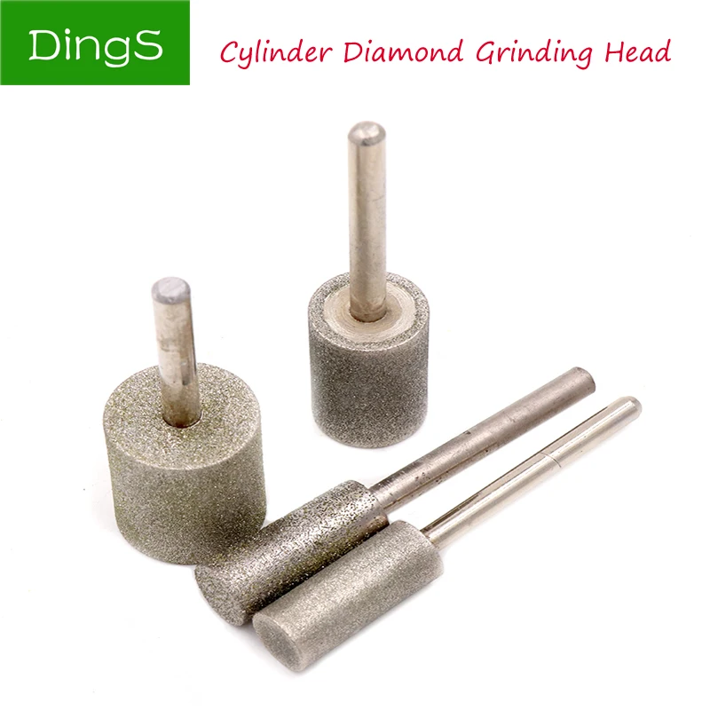 Dia 6 25mm Cylinder Diamond Grinding Head dremel Rotary Bits Shank 6mm ...