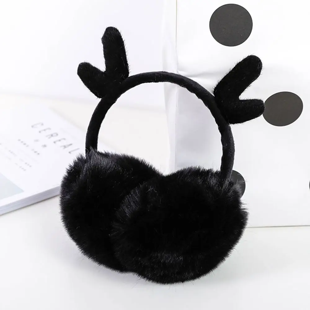 Ear Muffs Winter Warmers Cute Antlers Flannel Fur Earwarmers Outdoor For Women Girls T Cover