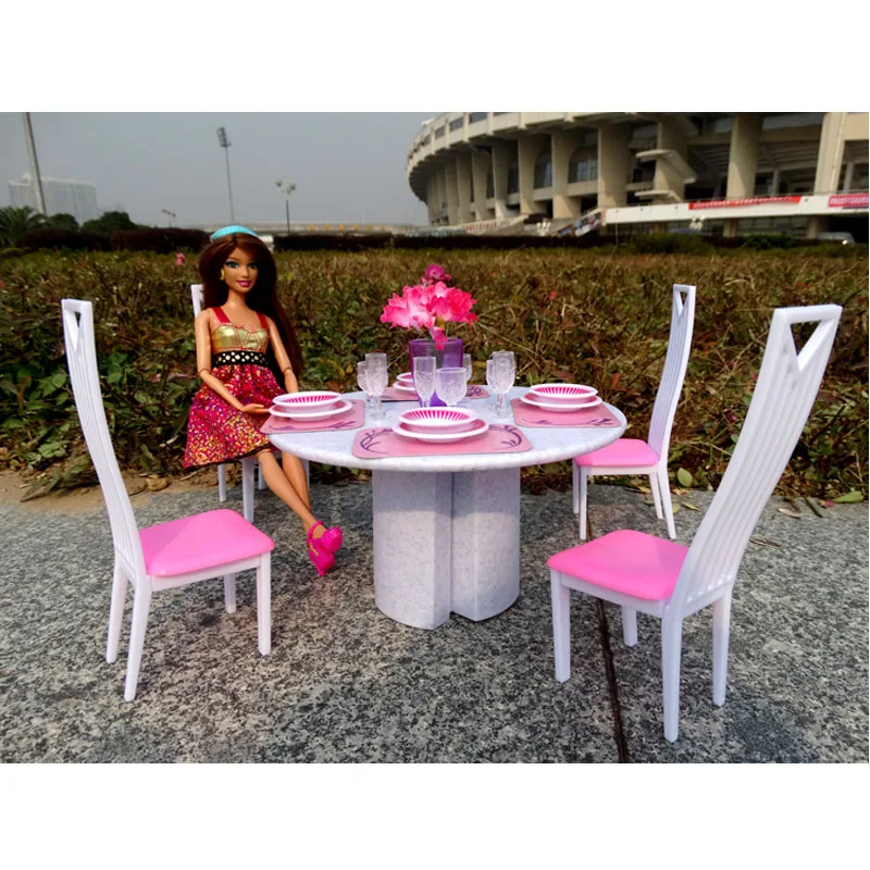 For Barbie Doll Furniture Accessories Living Room Dining Table Kitchen ...
