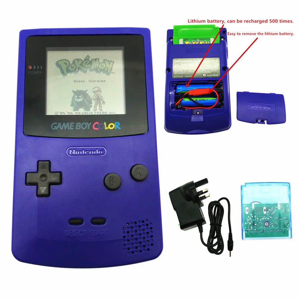 Refurbished Rechargeable For GameBoy Color GBC Console + Game Card+ ...