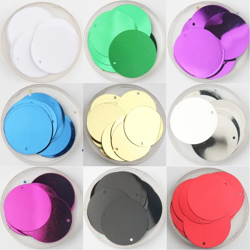40pcs/pack Diameter 30mm Sequin For Craft Flat Round Large Sequins ...